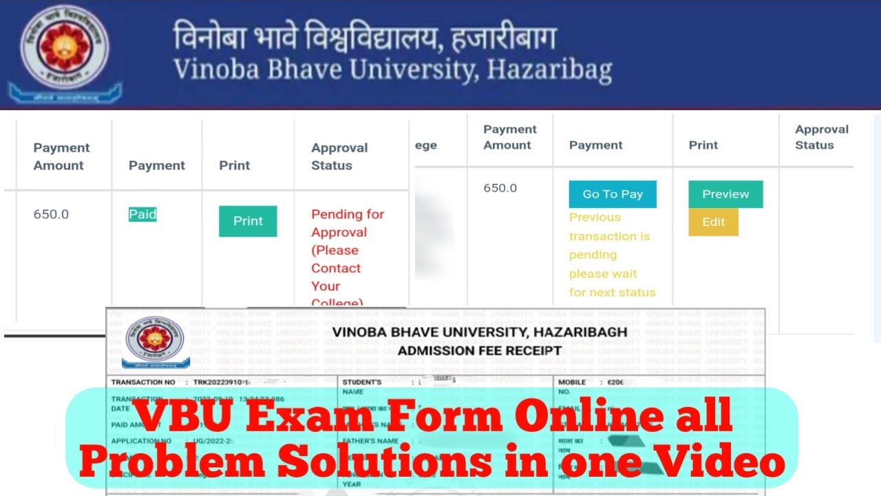 VBU Exam Form Problem Solution | VBU Hazaribagh Exam Form Solution 2023 ...