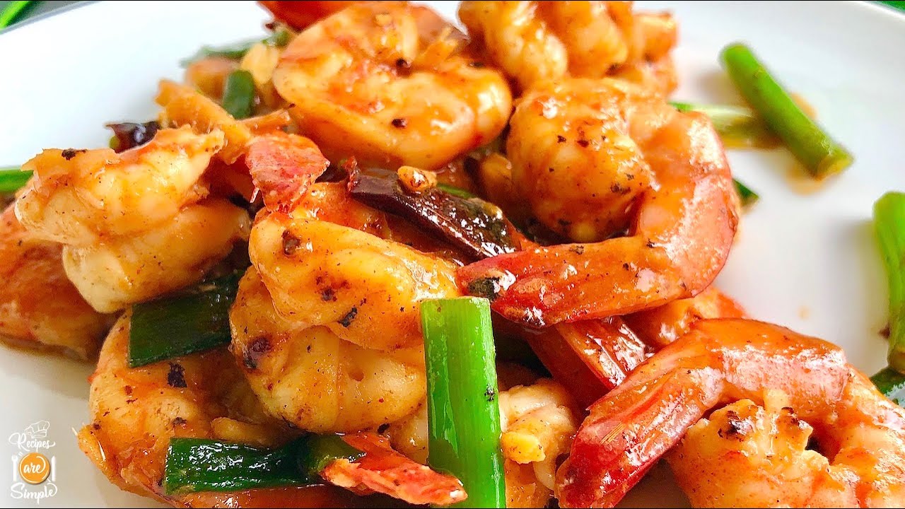 Asian Chilli Garlic Prawns Recipe - YouTube