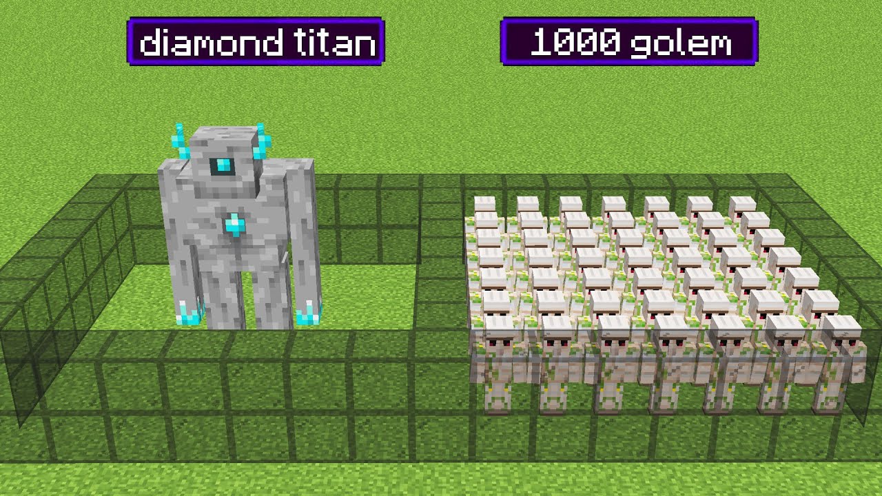 diamond titan vs 1000 golem - YouTube