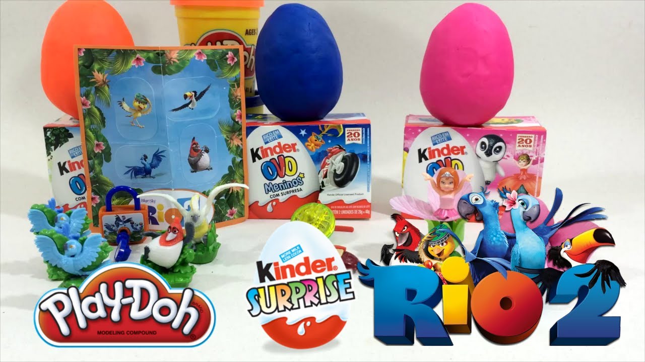 Rio 2 Kinder Surprise Eggs with Play-Doh - YouTube