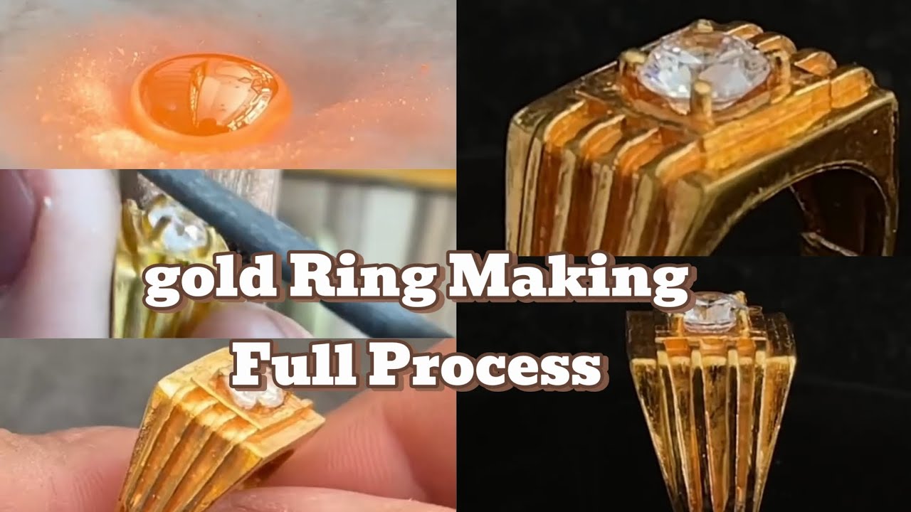 Gold Hand-made Ring Making Full process #jewelry #goldcover # ...