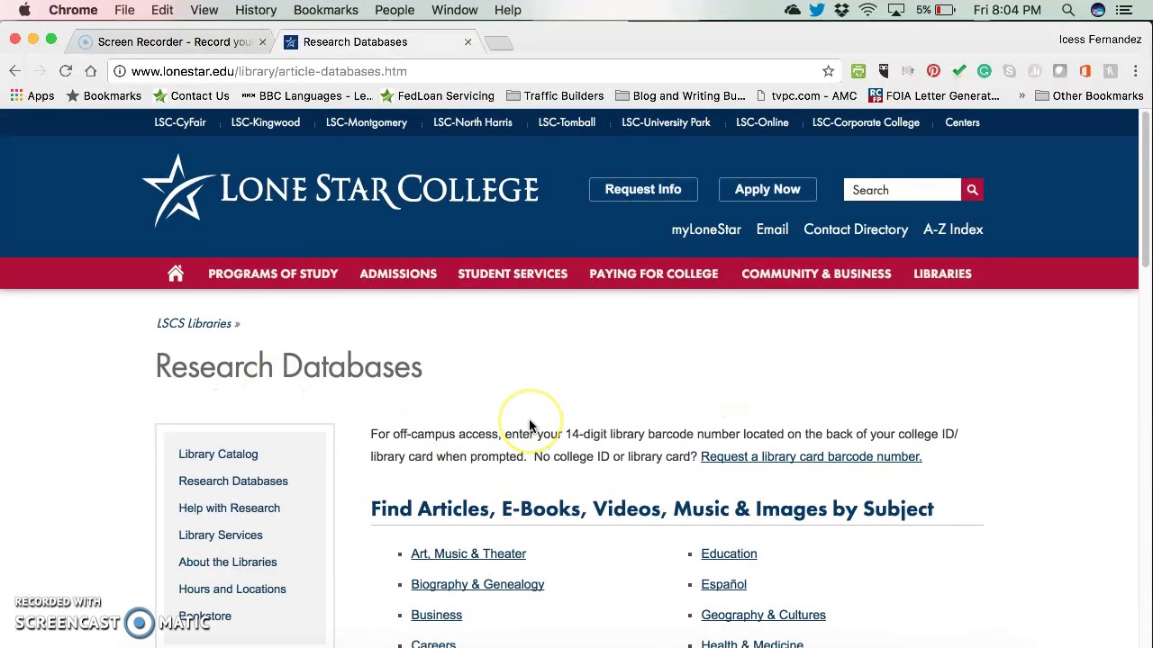 How to access the library databases - YouTube