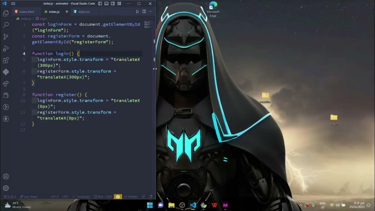 Animated Login/Register Form using html,css and JavaScript Tagalog - YouTube