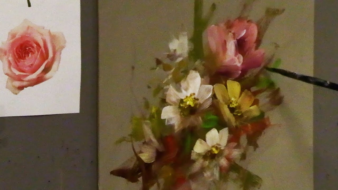 Beginning Painting Lessons Casual Rosebud and Blossoms - YouTube