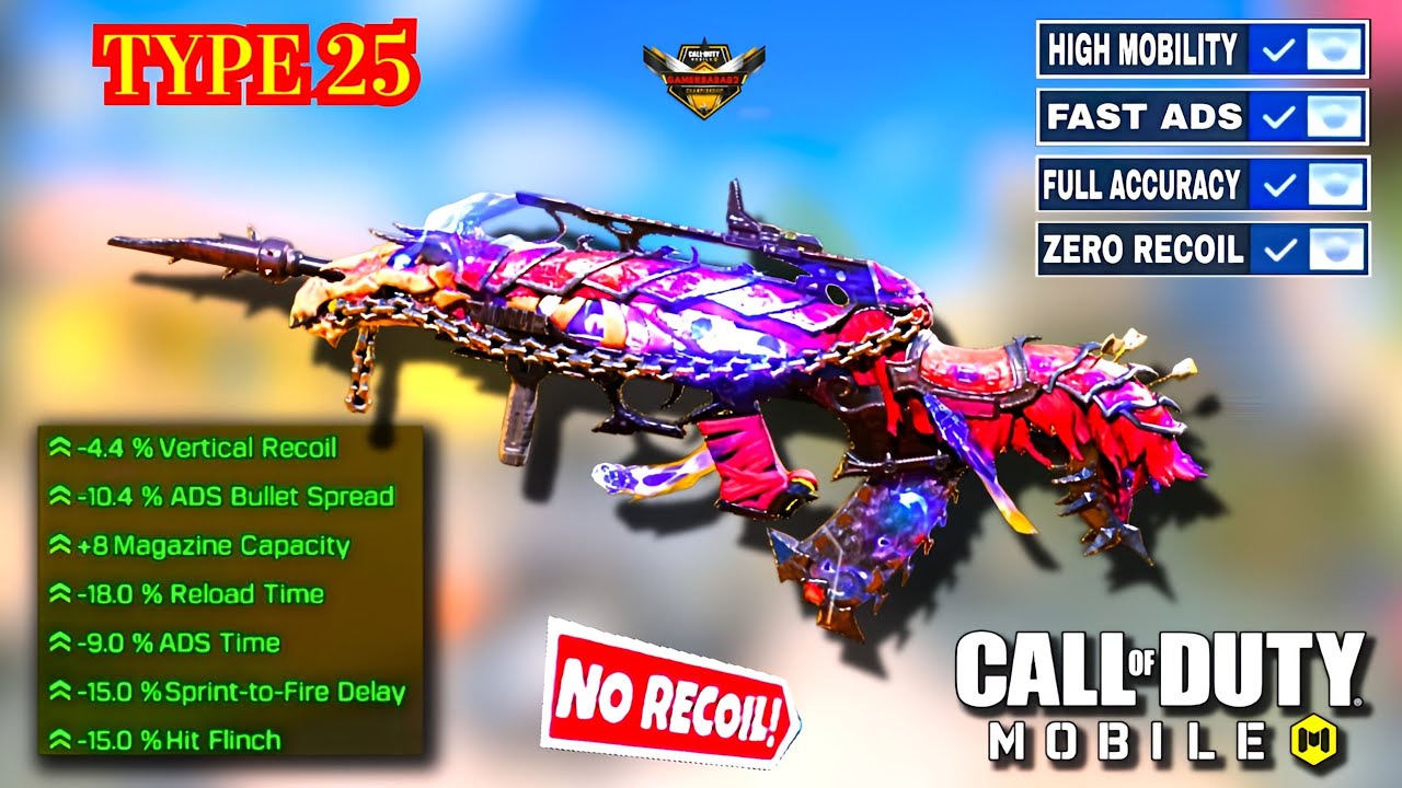 Best TYPE 25 Attachments For Cod Mobile // Fast ADS + No RECOIL // Call ...