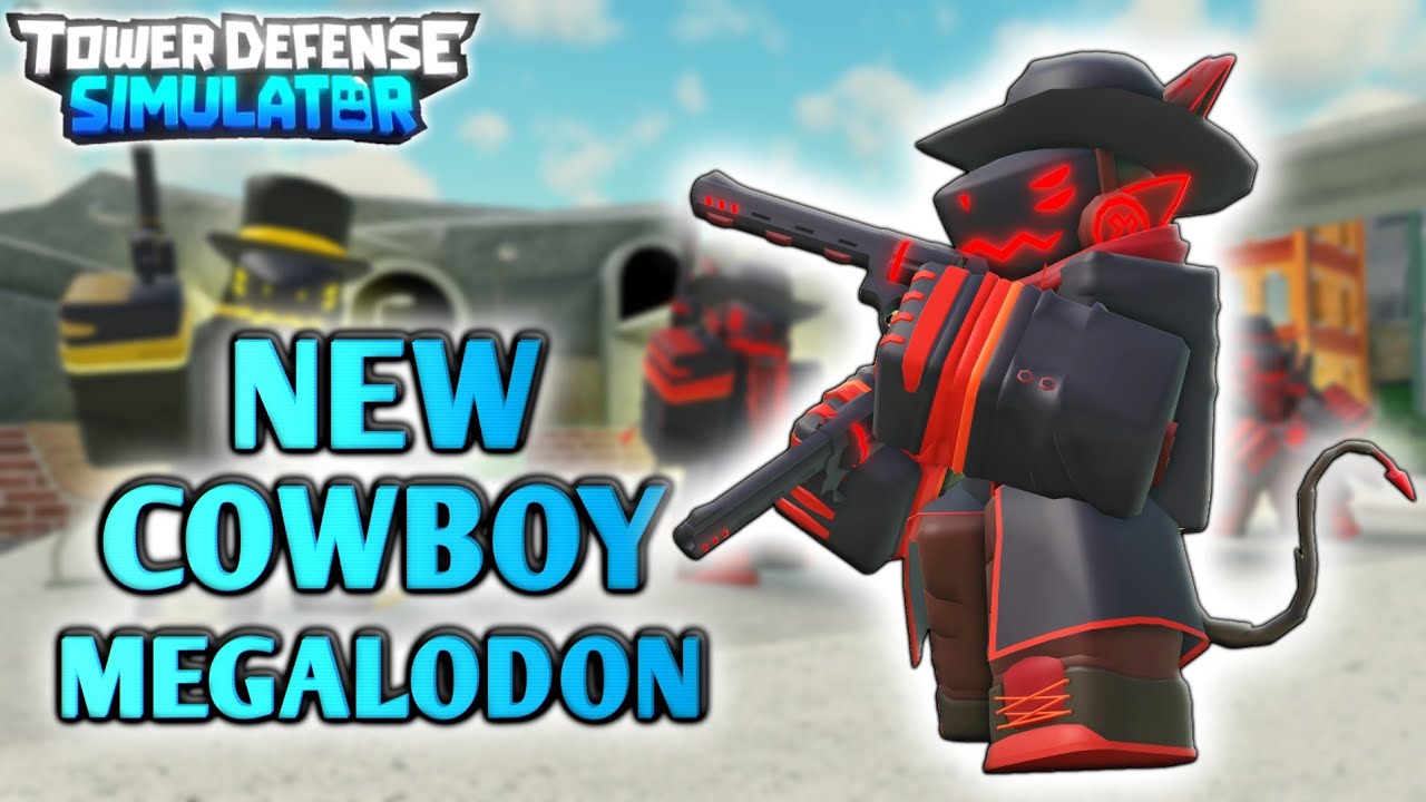new Megalodon cowboy skin tds, tds new cowboy skin showcase, tds roblox ...