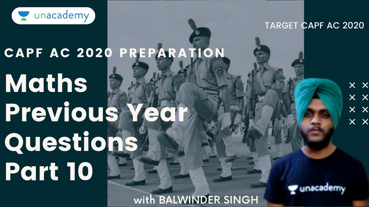 TARGET CAPF AC 2020 | CAPF AC Maths Previous Year Questions - Part 10 ...