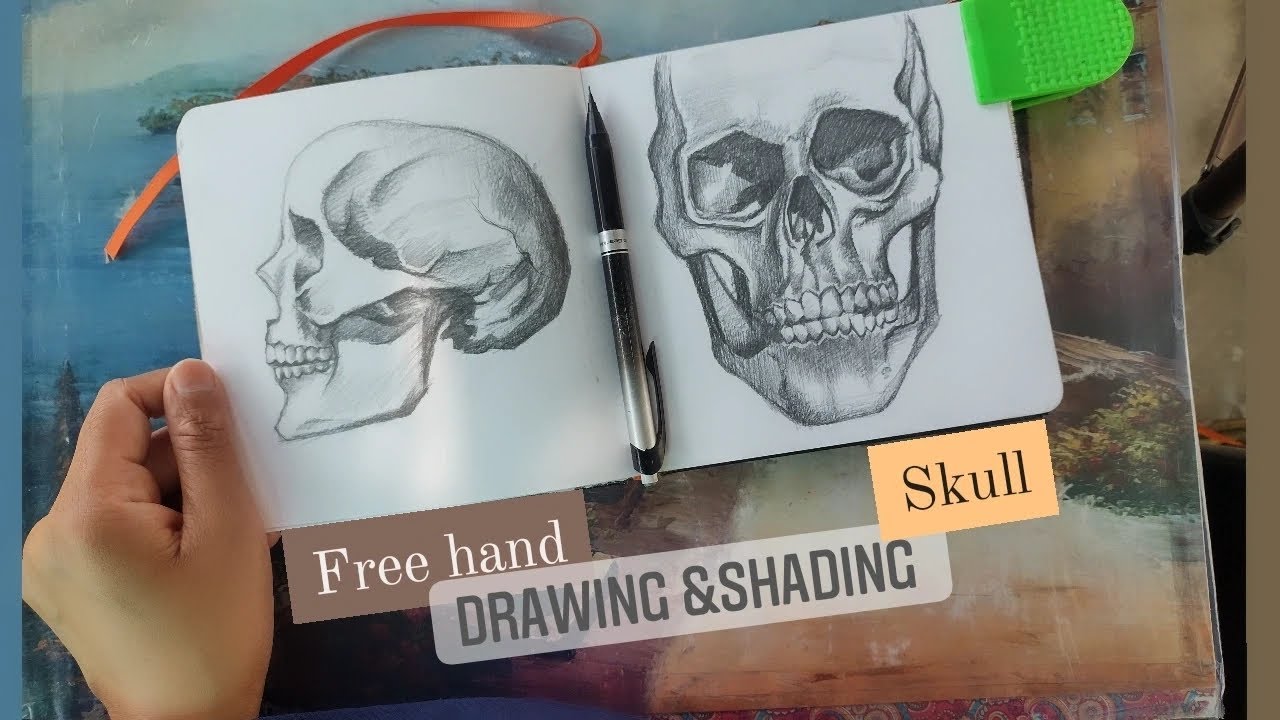 Free Hand "Skull" Drawing & Shading | #MeghaArts #arts #drawing # ...