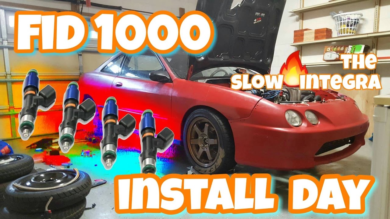 Slow Integras new Injectors!! FID Injectors Install video - YouTube