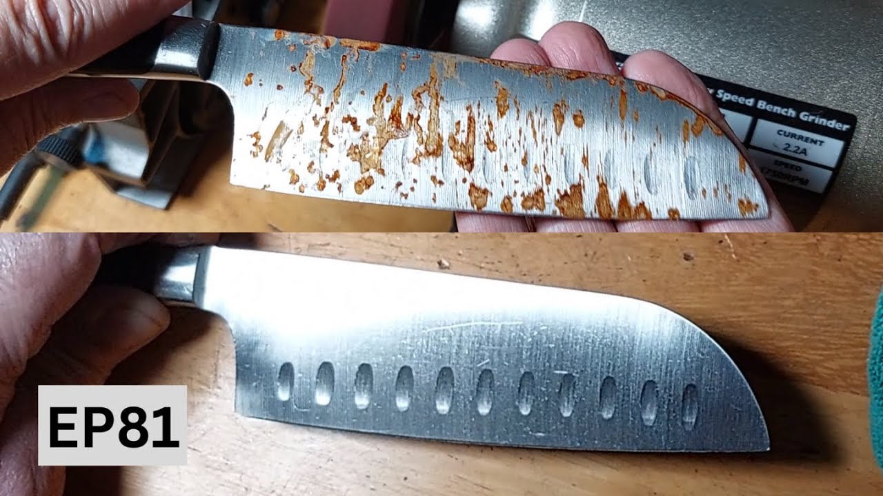 From Rusty to Razor Sharp! Kitchen Knife Restoration & Sharpening - YouTube