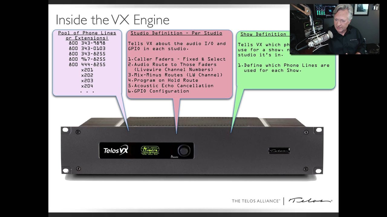 Telos VX Engine - Lines, Studios, and Shows - YouTube