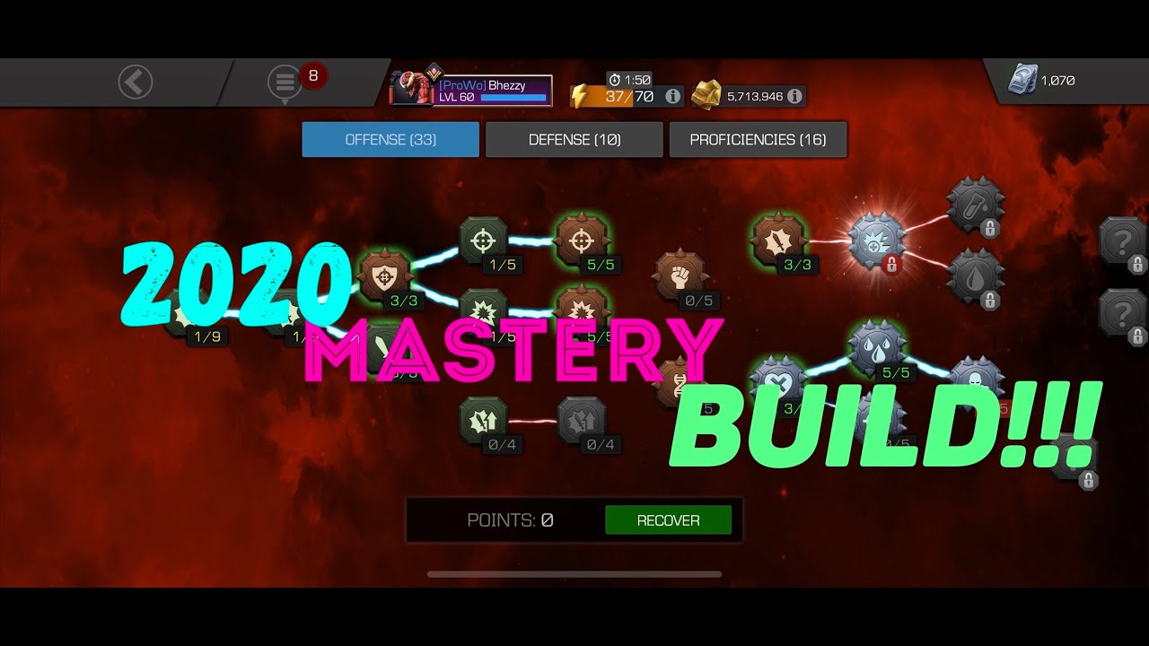 The BEST 2020 Mcoc mastery set up!!! - RAW DAMAGE! - Marvel Contest of ...
