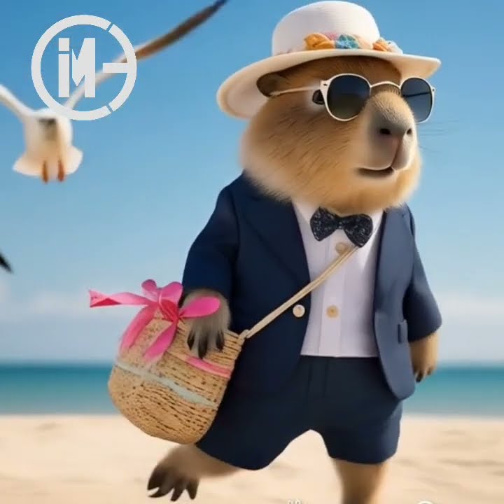 🐠capybara travel notes on beach vacation🏊🏄🏄|| Happy Holiday 🐱🤽🏊 #cat # ...