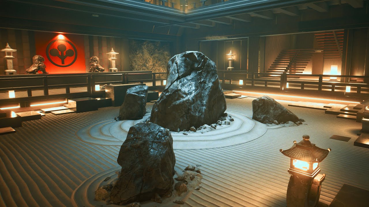 Relaxing Ambience - Arasaka Tower Zen Garden - Night City - Cyberpunk 2077 (HD) - YouTube