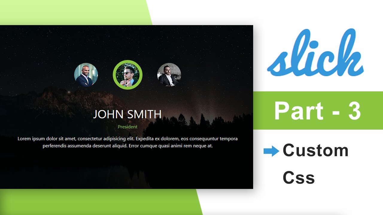 Part 3 - Testimonial with Slick Slider Custom Css | cybercodestar ...