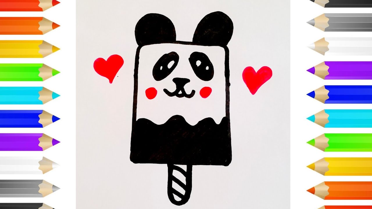 Drawing an ice cream panda for children /Wawanakataki mä helado panda ...