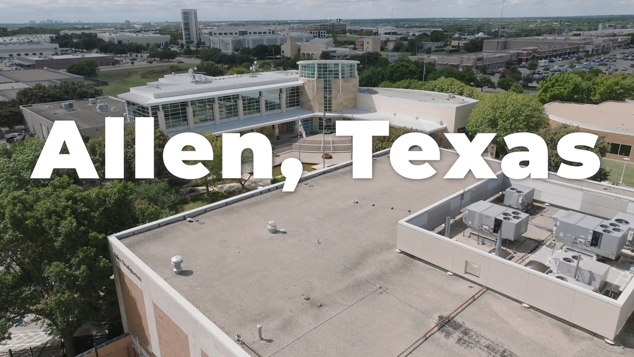 Aerial Fly-In to Allen City Hall, Texas - YouTube