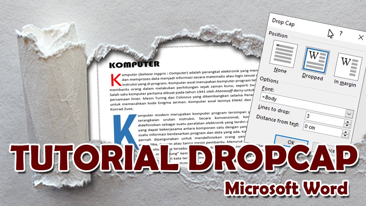 Tutorial DropCap Microsoft Word Lengkap #belajarkomputer # ...