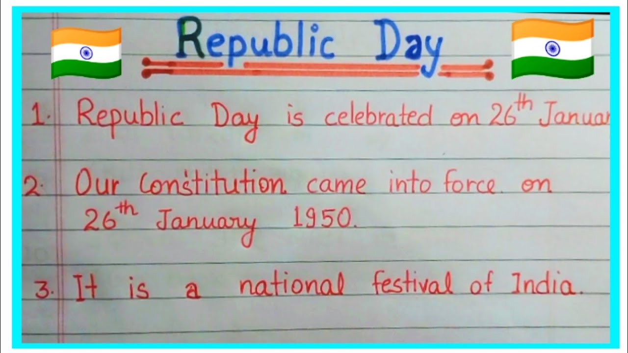 10 Easy Lines On Republic Day In English | Republic Day 10 Lines Essay ...