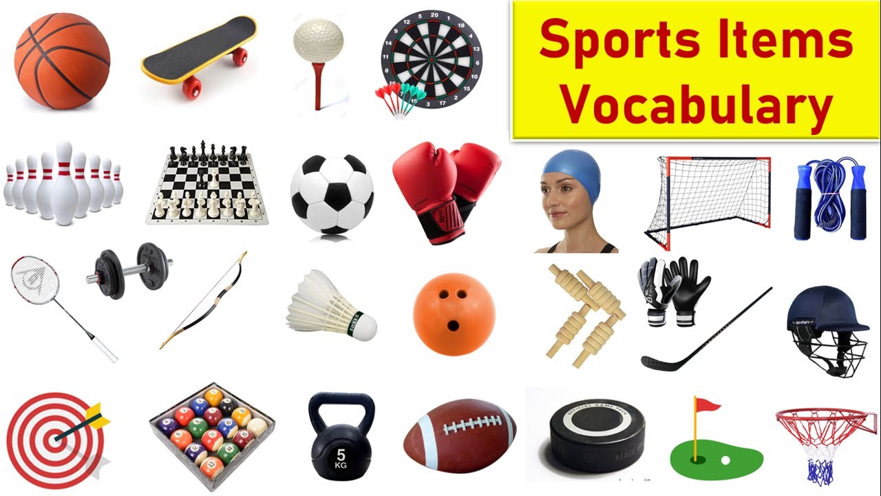 Sports Items Name in English With Picture || Sports Equipment Name With ...
