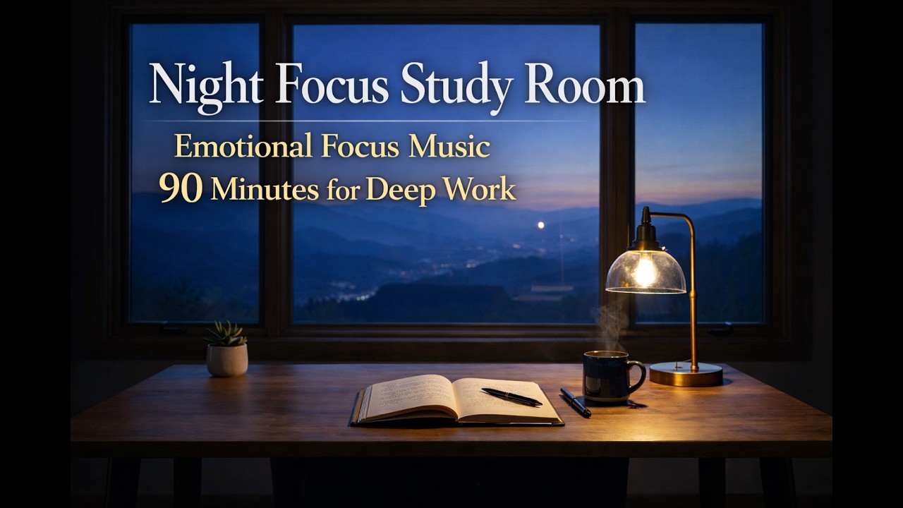 Night Focus Study Room | Emotional Focus Music | 90 Minutes Deep Work ...