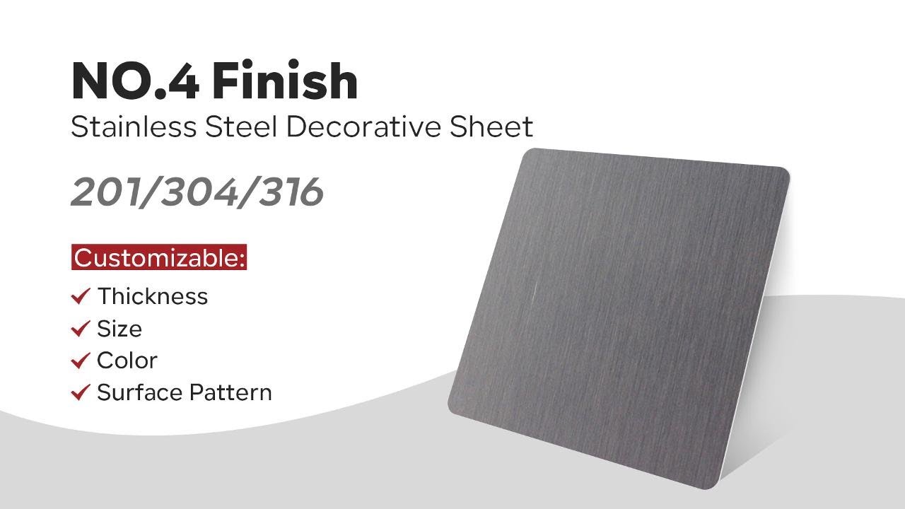 brushed finish no.4 stainless steel sheet - YouTube