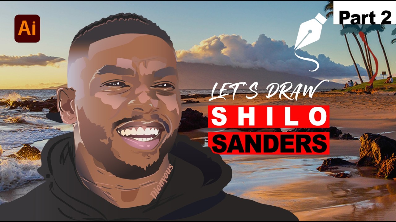 How to Draw Shilo Sanders Illustration Part 2 | Adobe Illustrator - YouTube