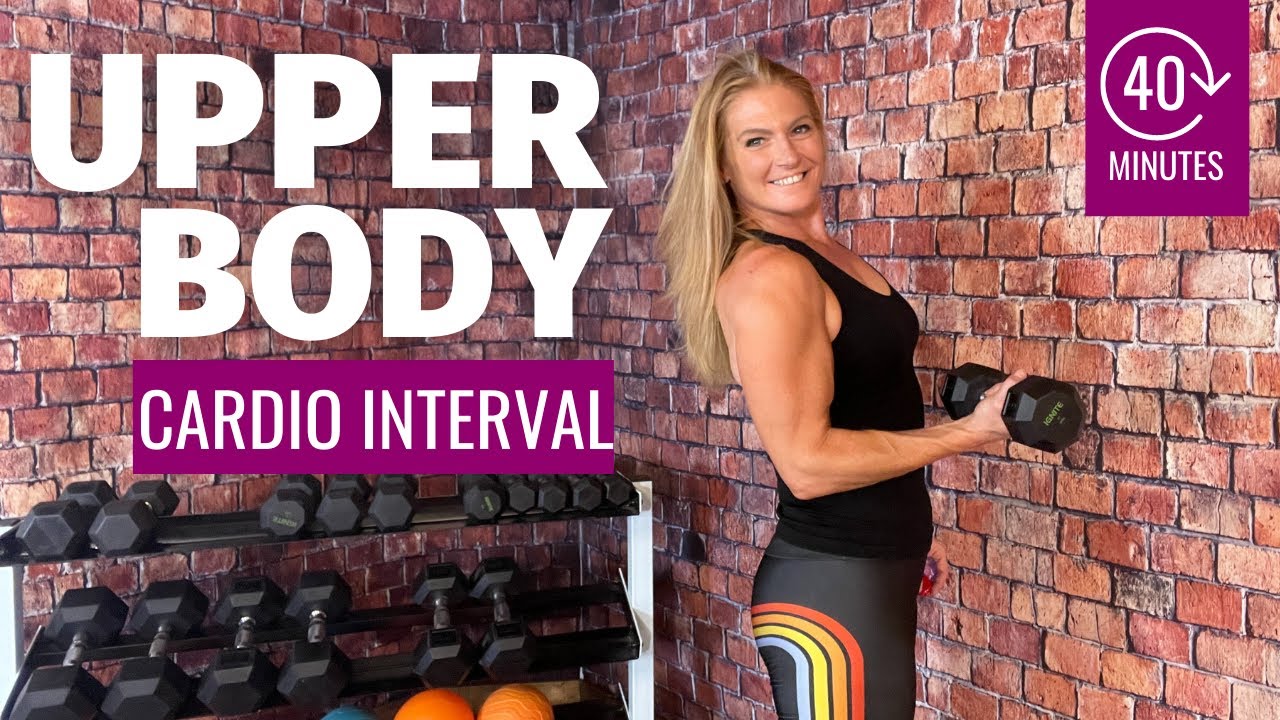 Upper Body Superset Workout with Fat Burning Cardio Intervals - Arm ...