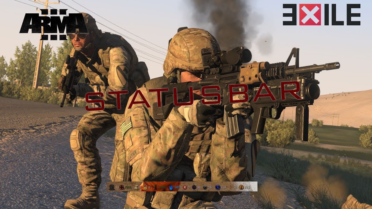 Установка STATUSBAR на сервер ArmA 3 Exile - YouTube