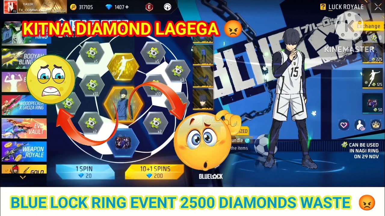 FREE FIRE NEW EVENT 🔥 FREE FIRE NEW BLUE LOCK RING EVENT 🔥 NEW BLUE ...