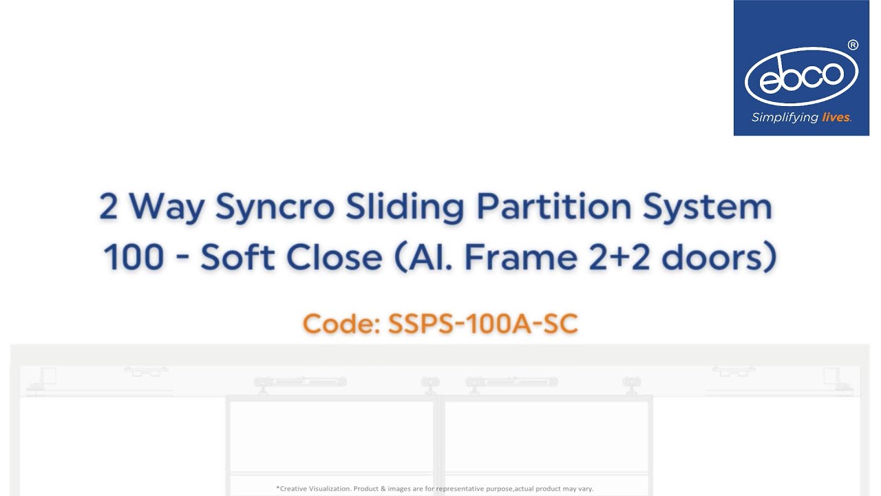 2 Way Syncro Sliding Partition System 100 Soft Close for Al Frame 2+2 ...