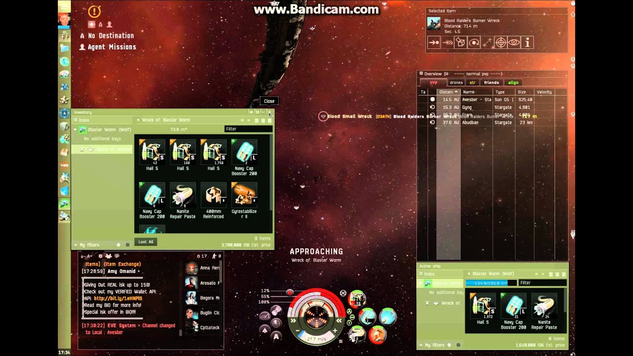 EVE - OnLine , Anomic Agent , Blood Raiders Burner vs Wolf , #2-2 ...