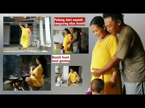 Masak buat keluarga tercinta,Bumil di elus suami