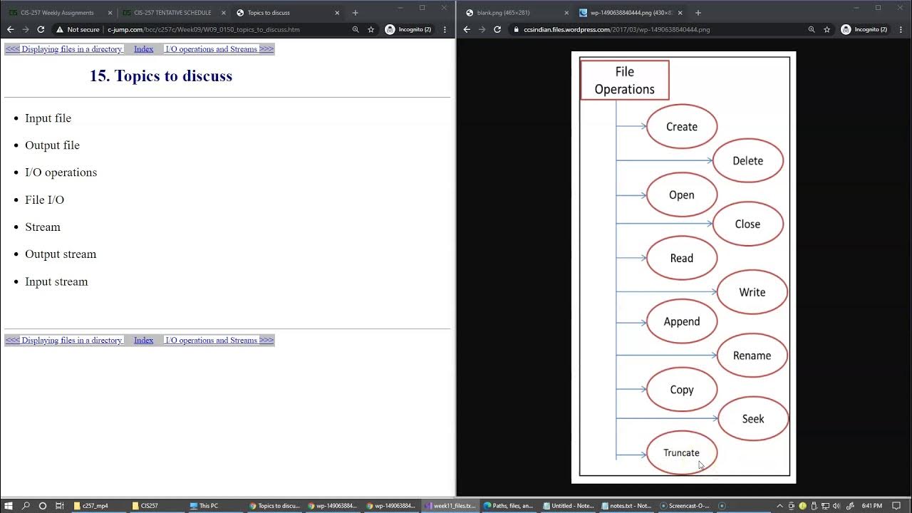 11.5 File Operations: create, open, read, write, append, close, and truncate - YouTube