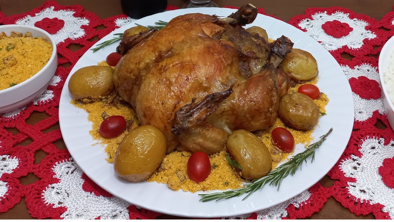 FRANGO ASSADO RECHEADO COM FAROFA – A MELHOR RECEITA PARA AS SUAS ...