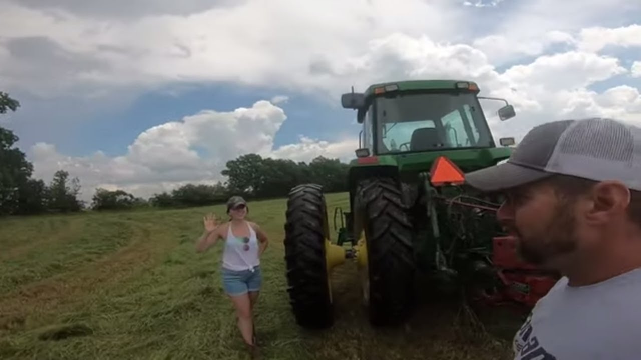 Cutting Hay In The Rain-With A Special Guest! - YouTube