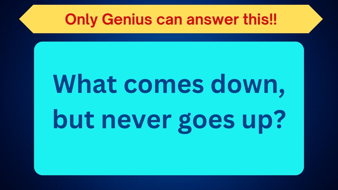 CAN YOU SOLVE THESE TRICKY RIDDLES? | ONLY GENIUS CAN ANSWER THESE ...