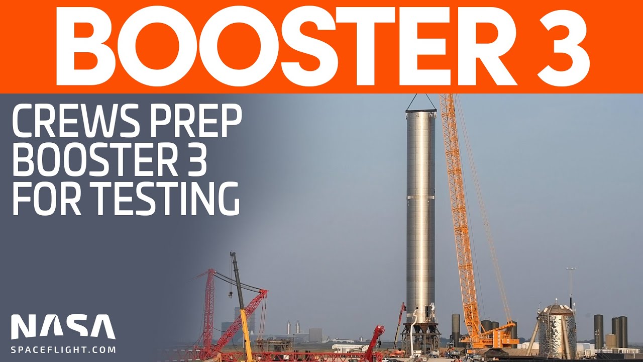 Crews Work on Super Heavy Booster 3 Ahead of Testing | SpaceX Boca ...