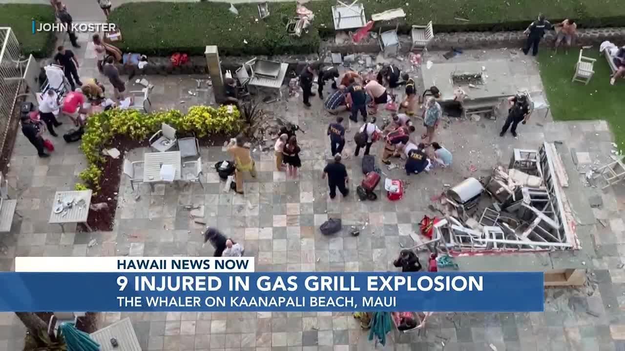 West Maui grill explosion caught on camera - YouTube