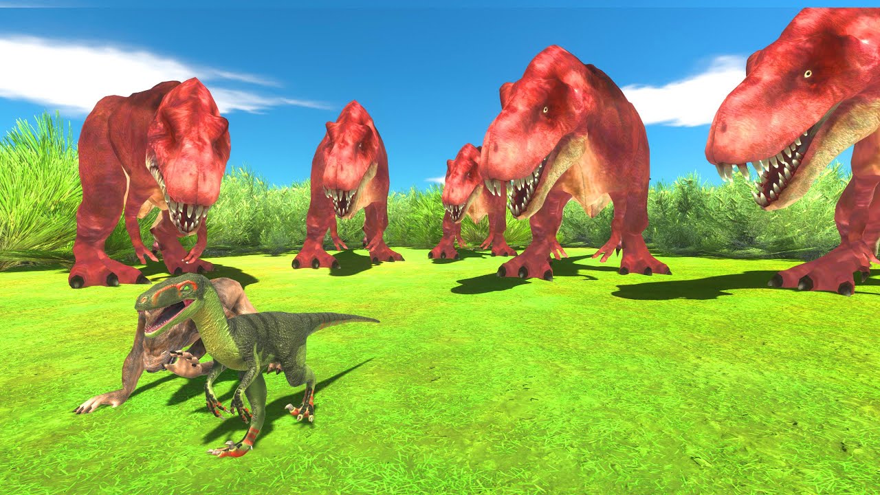 Dinosaurs Running - Who Can Escape From The Red T-Rex Forest - YouTube