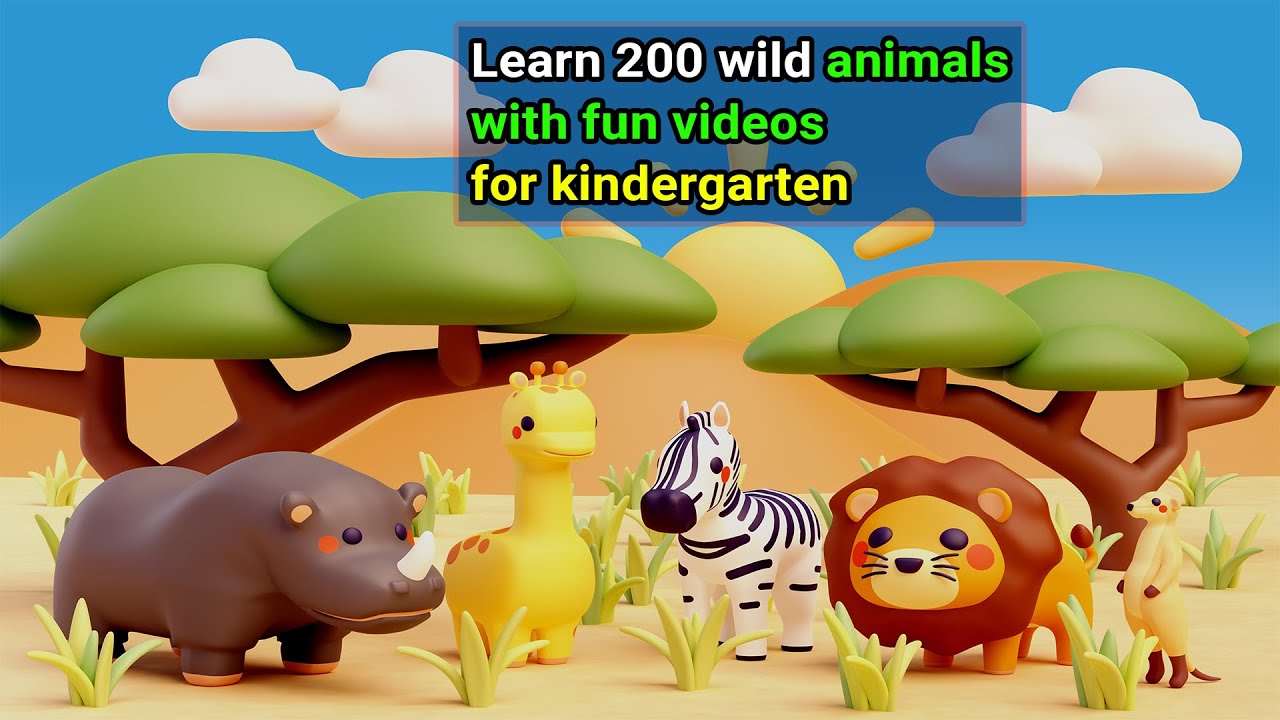 learn 200 wild animals with fun videos for kindergarten , wild animals ...