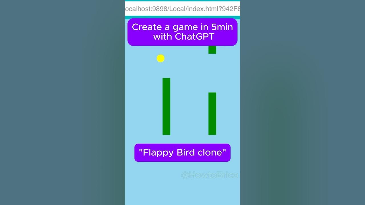 [Short] #1 Create Flappy Bird game clone with ChatGPT in 5min #chatgpt #game #howto - YouTube