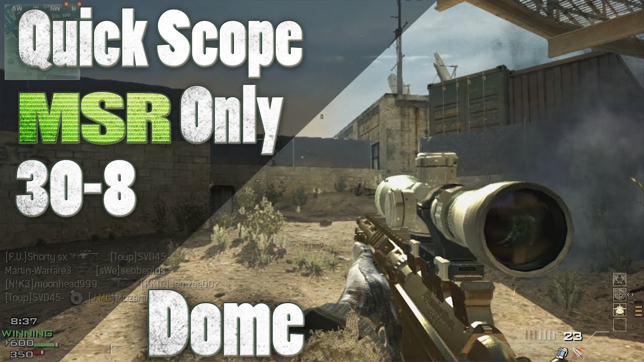 MW3 | Fast 30-8 FFA on Dome - Quick Scoping and Swapping Games with Different Sensitivity - YouTube