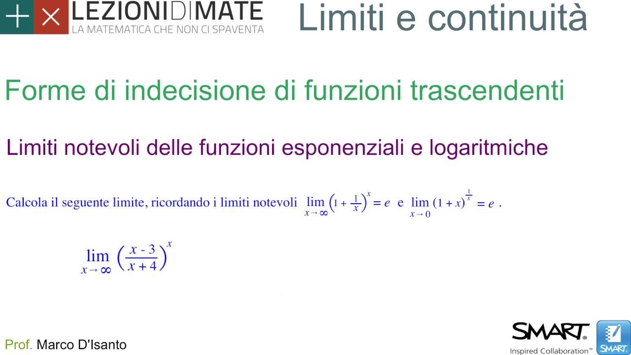 Quinto Anno Limiti Notevoli Delle Funzioni Esponenziali E