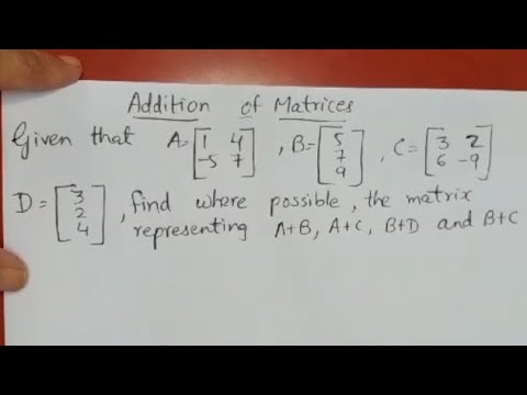ADDITION OF MATRICES |MATH SOLUTION |MATH WITH US - YouTube