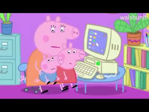 Peppa brakes mommy pigs computer - YouTube