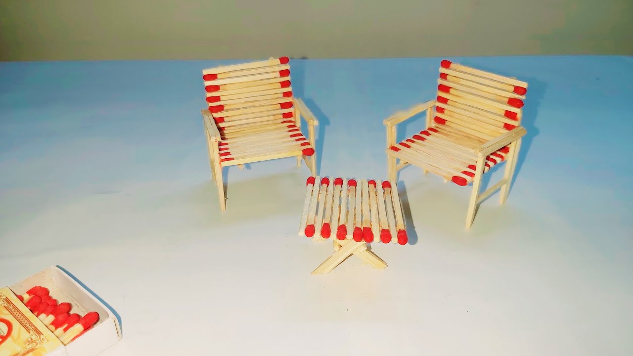 Match stick Chair and Table How to Make a Match Stick Chair and Table ...