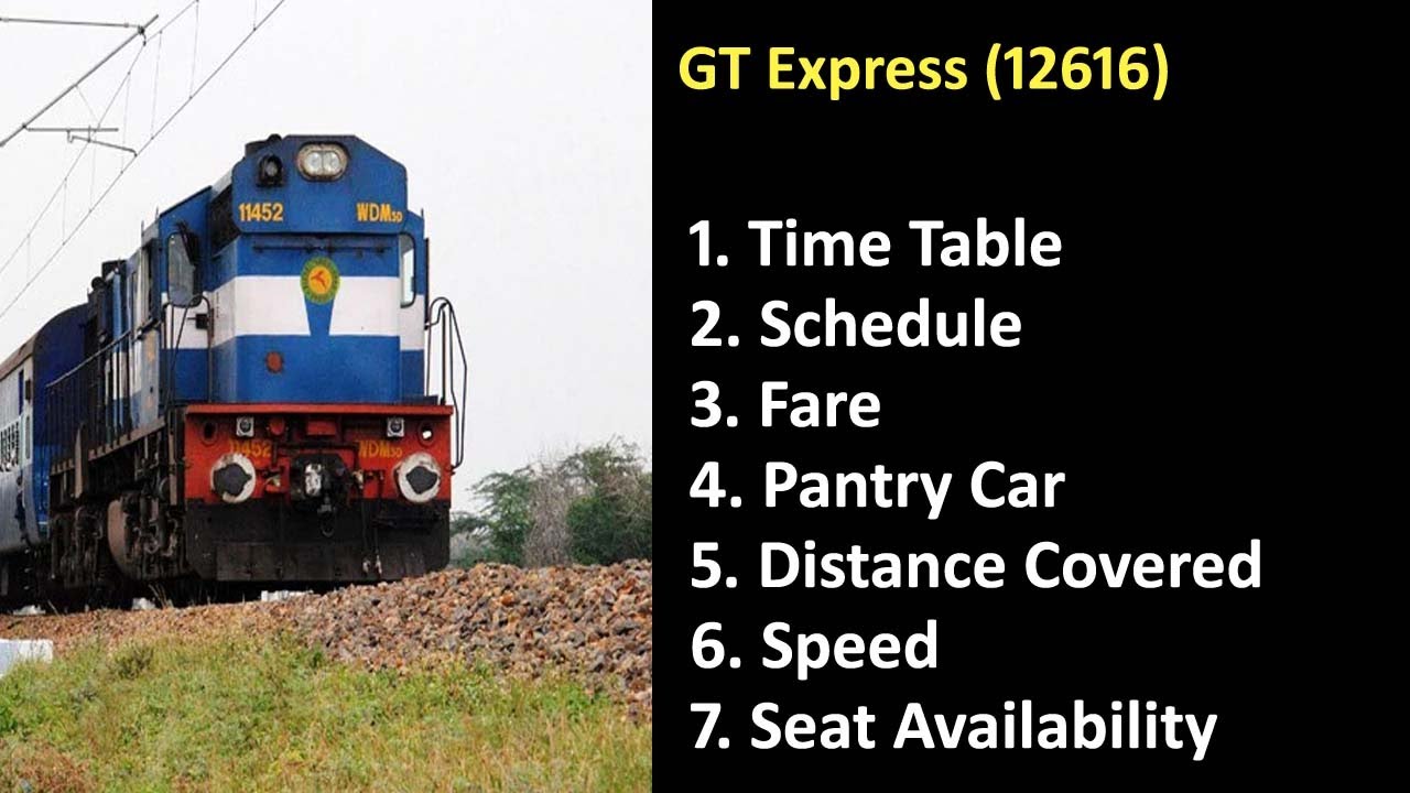 GT Express 12616 : Time Table, Schedule,Fare, Pantry Car, Distance ...