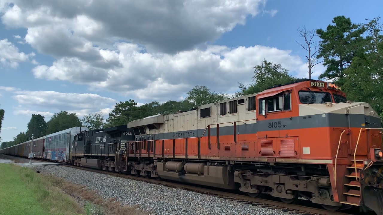 Long NS 18D through Hopkins, SC with the Interstate Heritage Unit leading - YouTube