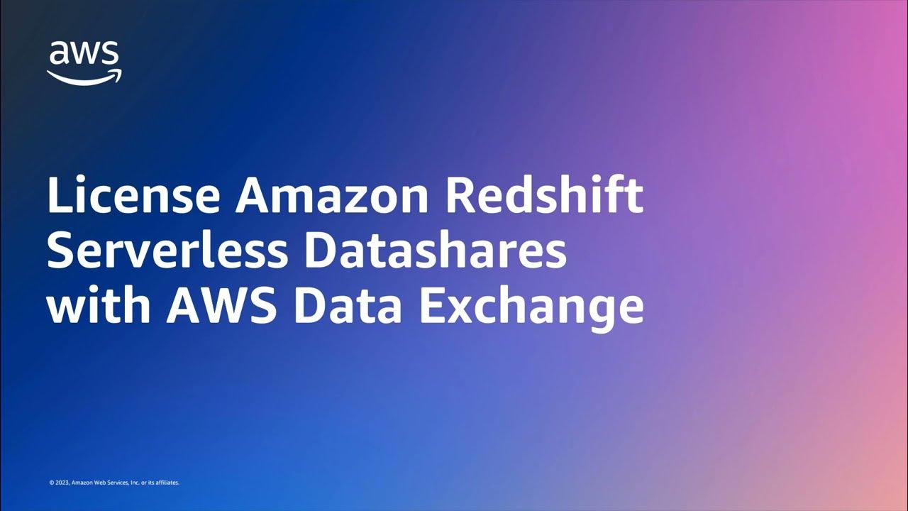 License Amazon Redshift Serverless Datashares with AWS Data Exchange ...